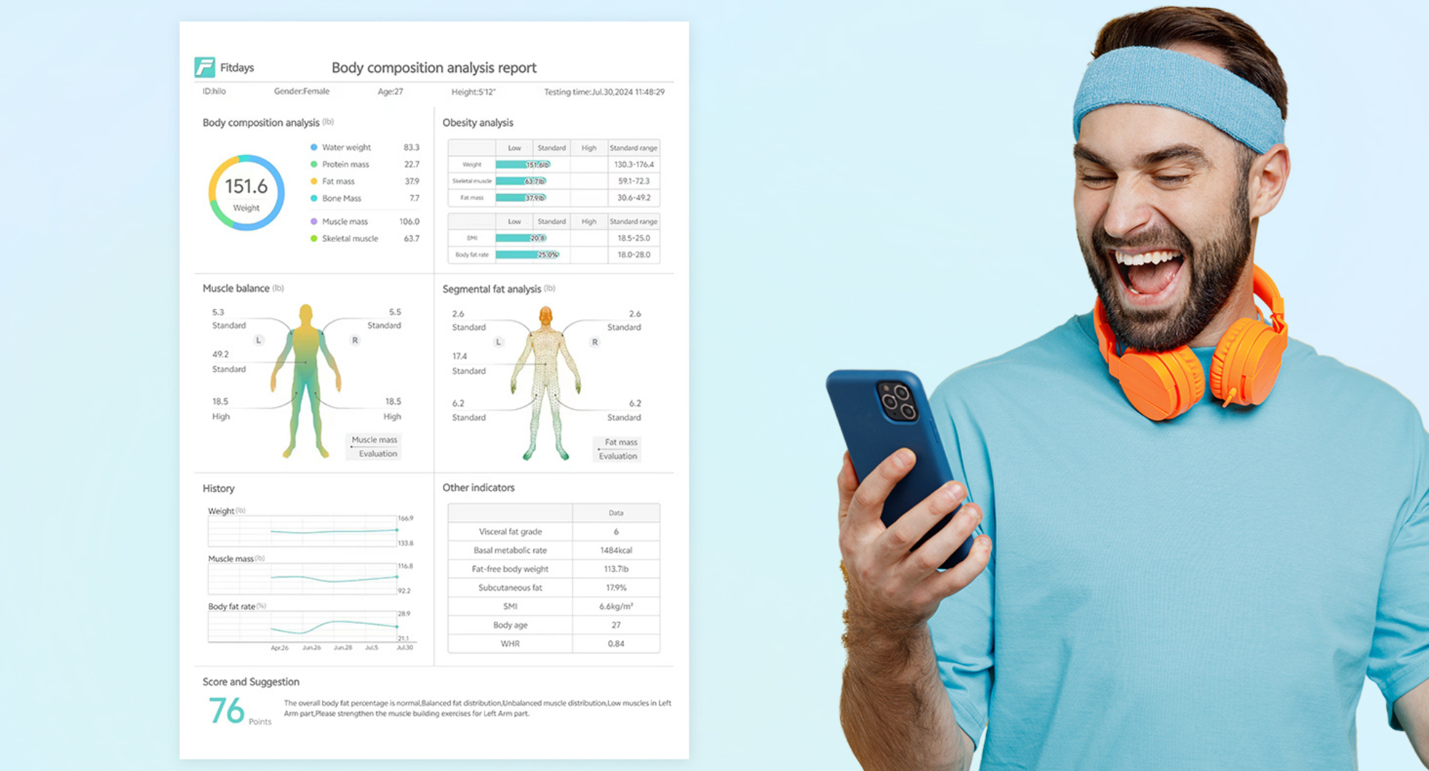 Lepulse P1 Professional 8 Electrodes Body Fat Scale